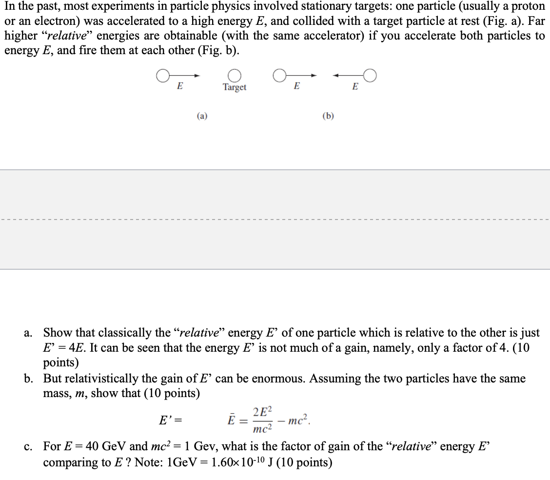 Solved In the past, most experiments in particle physics | Chegg.com