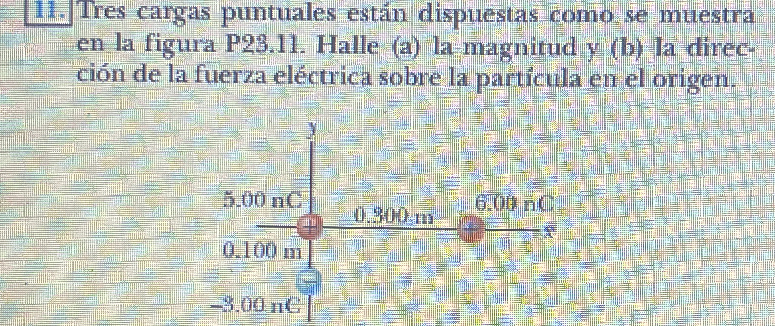 Solved Tres cargas puntuales están dispuestas como se | Chegg.com