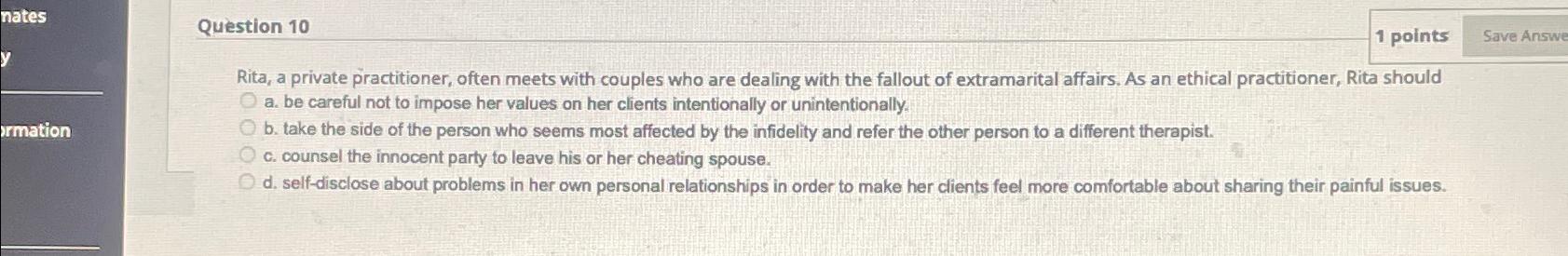 Solved Question 101 ﻿pointsRita, a private practitioner, | Chegg.com