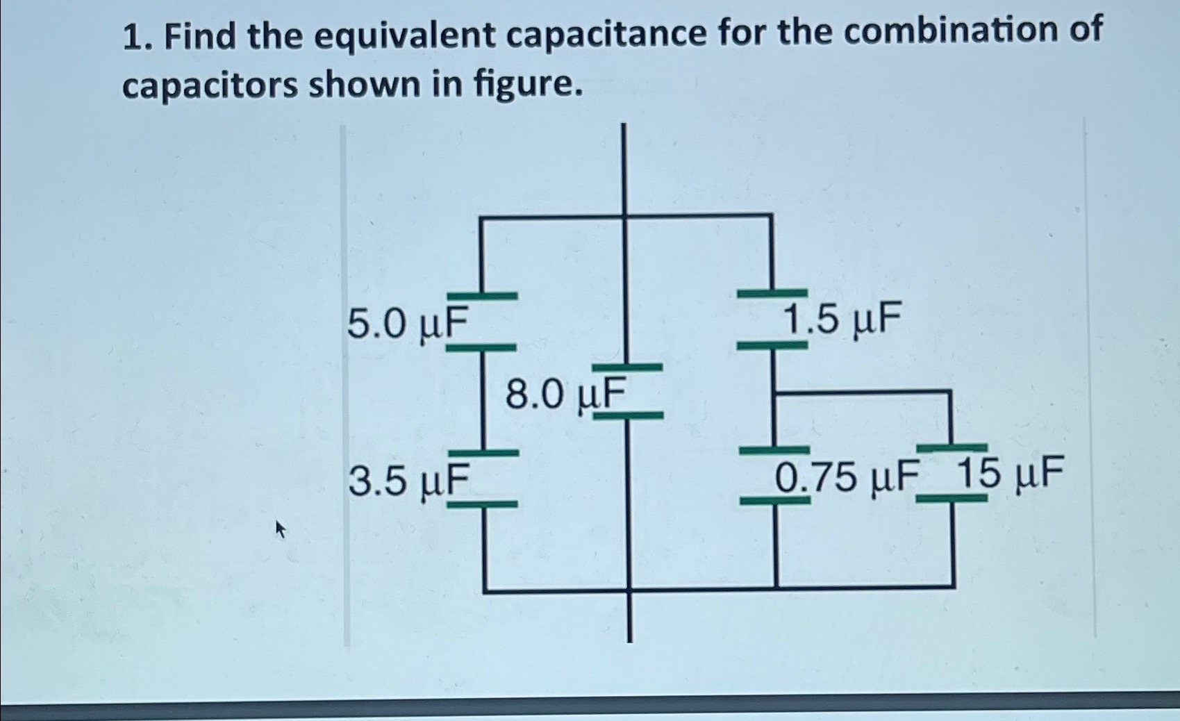 Solved Find the equivalent capacitance for the combination | Chegg.com