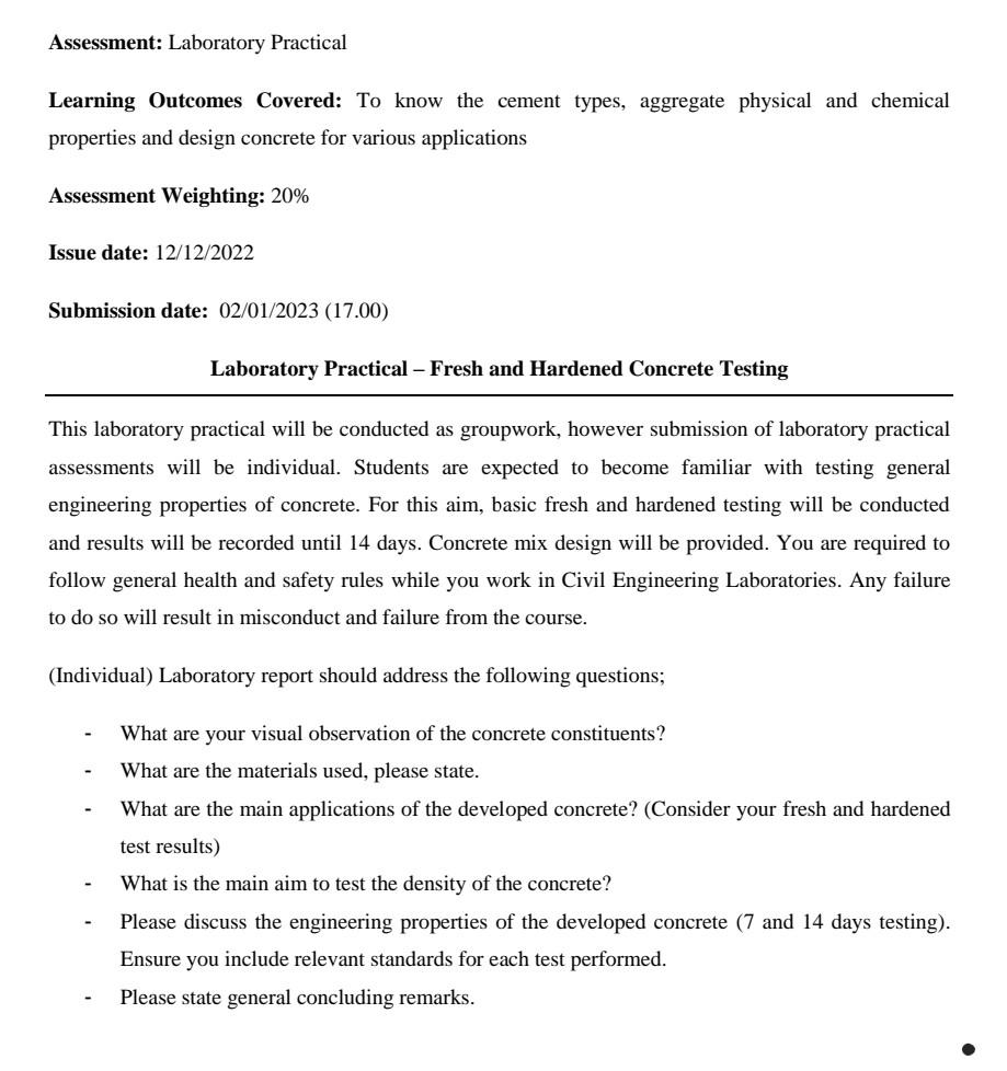 Solved Assessment: Laboratory Practical Learning Outcomes | Chegg.com