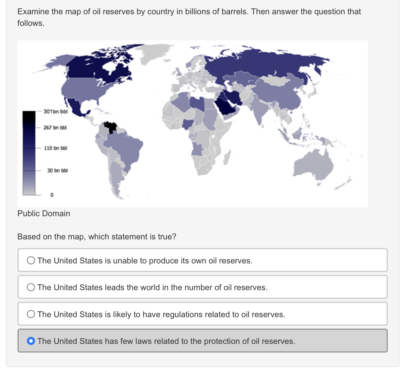 Solved Examine the map of oil reserves by country in | Chegg.com