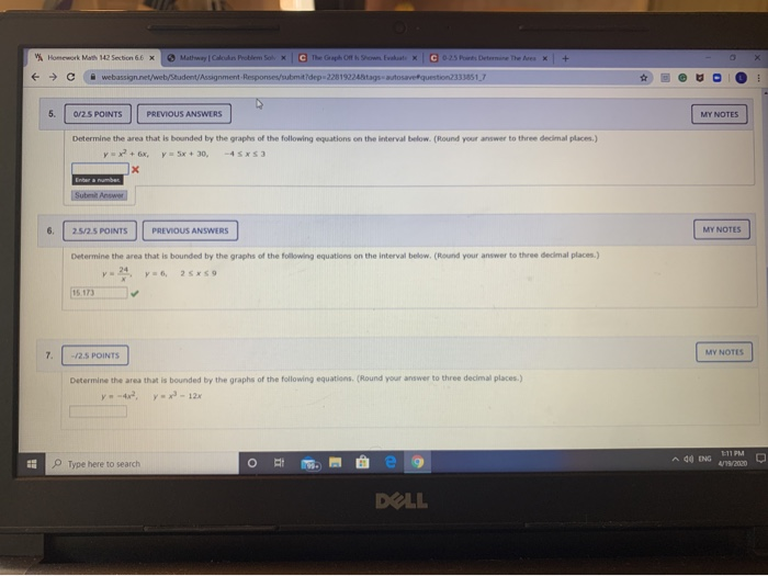 Solved + Homework Math 1102 Section 66 x Mature Potem so I | Chegg.com
