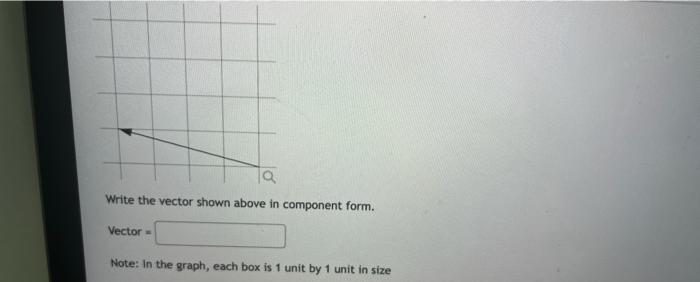 Solved Write the vector shown above in component form. | Chegg.com