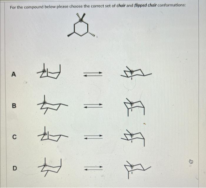 Solved For the compound below please choose the correct set | Chegg.com
