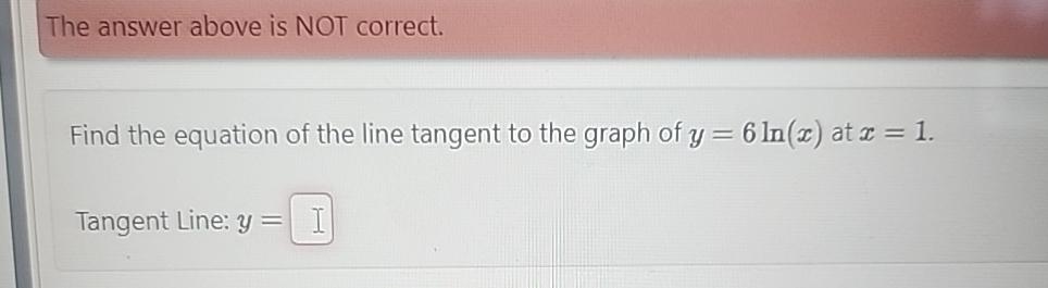 Solved The answer above is NOT correct.Find the equation of | Chegg.com