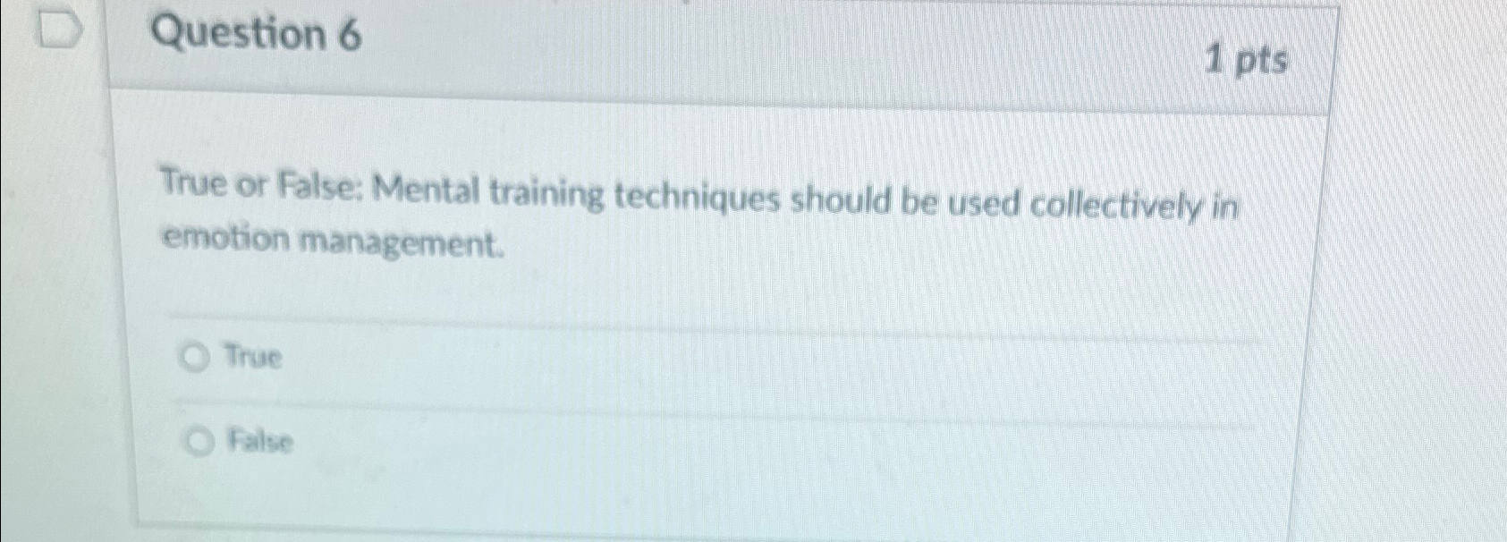 Solved Question 61 ﻿ptsTrue or False: Mental training | Chegg.com