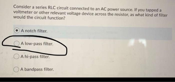 Solved Consider a series RLC circuit connected to an AC | Chegg.com