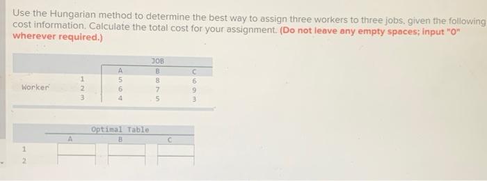 Solved Use the Hungarian method to determine the best way to | Chegg.com