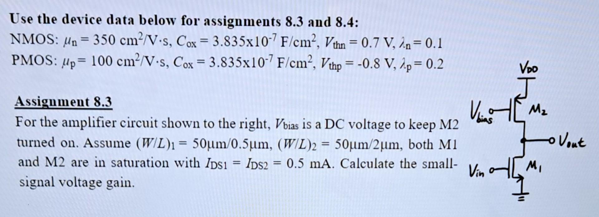 Solved Use the device data below for assignments 8.3 and 8.4 | Chegg.com
