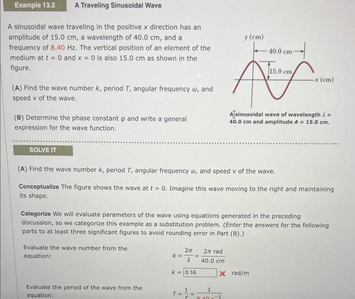 Solved A Traveling Sinusoidal Wave A sinusoidal wave | Chegg.com