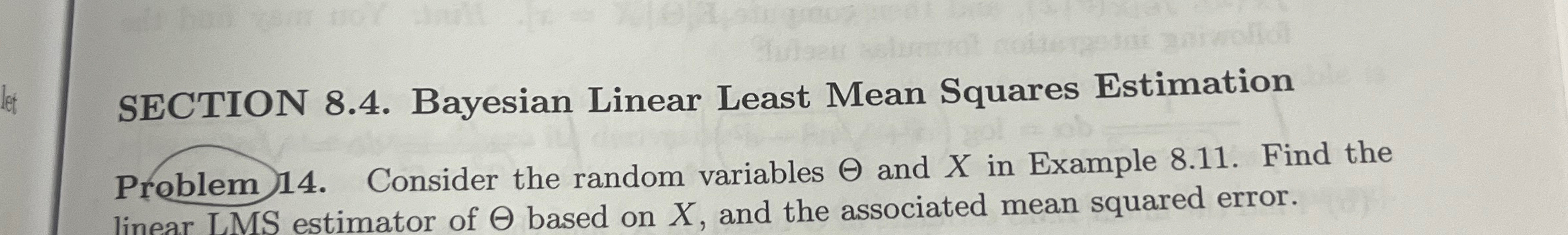 Solved SECTION 8.4. ﻿Bayesian Linear Least Mean Squares | Chegg.com
