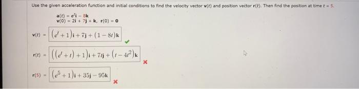 Solved Use the given acceleration function and initial | Chegg.com