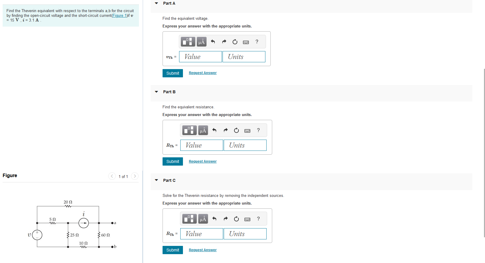 Solved Find the Thevenin equivalent with respect to the | Chegg.com