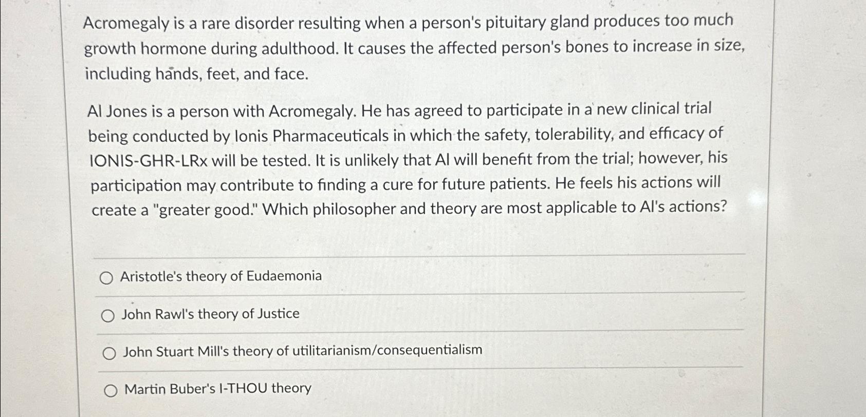Solved Acromegaly is a rare disorder resulting when a | Chegg.com