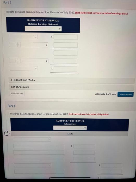 Solved Prepare a retained earnings statement for the month | Chegg.com