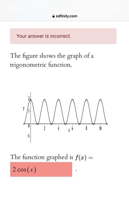 23:30 Your answer is incorrect. edfinity.com The | Chegg.com