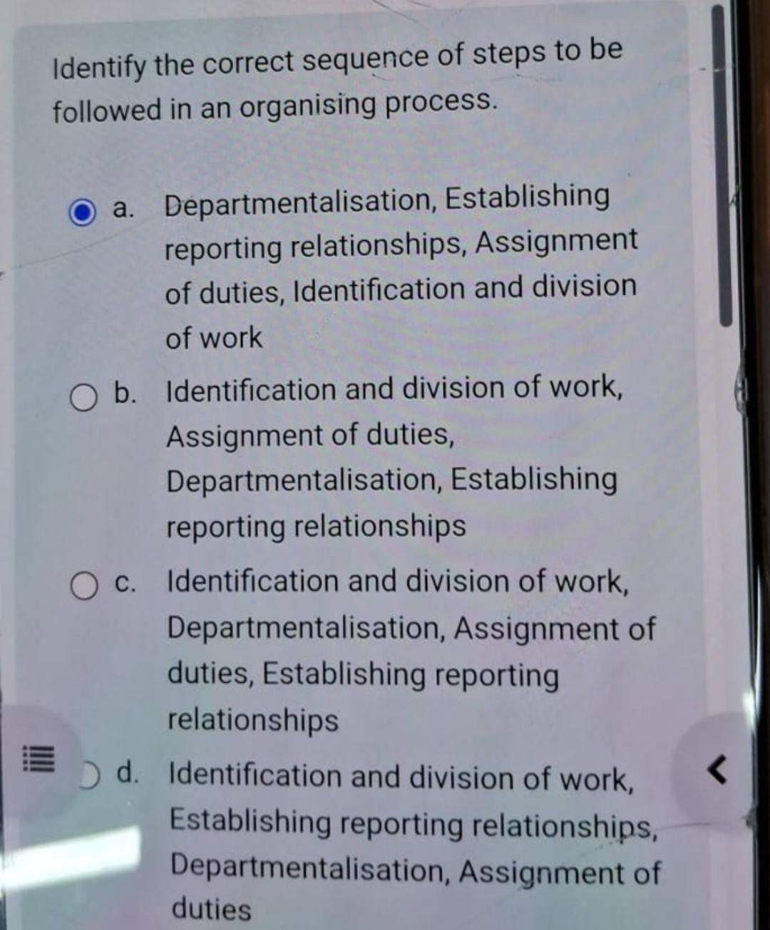 Solved Identify the correct sequence of steps to be followed | Chegg.com