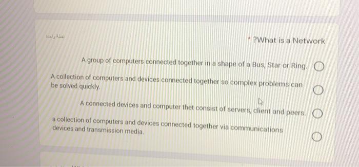 Solved المهم راعنة n? What is a Network A group of computers | Chegg.com