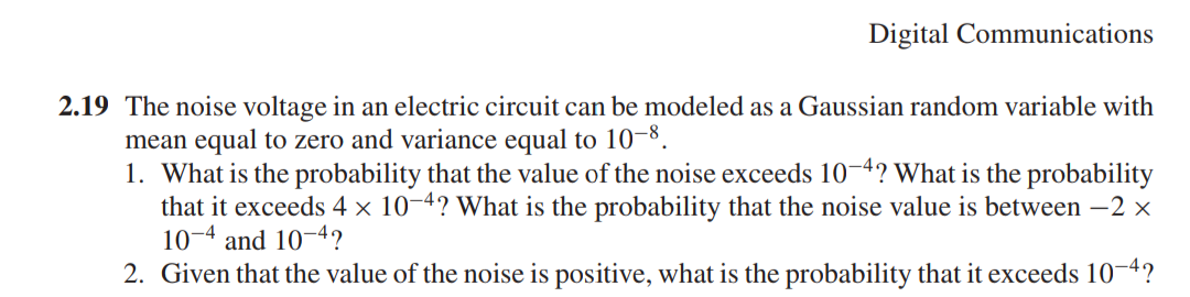 Solved 2.19 The noise voltage in an electric circuit can be | Chegg.com