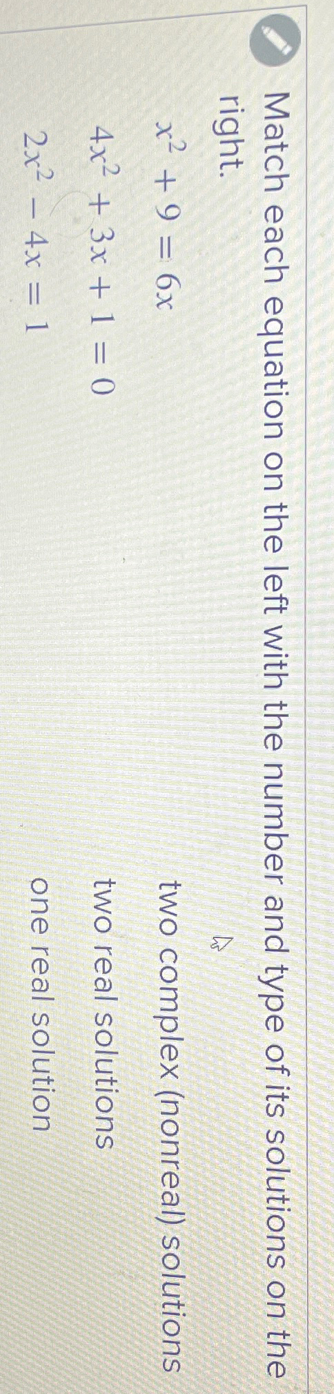 Solved Match each equation on the left with the number and | Chegg.com