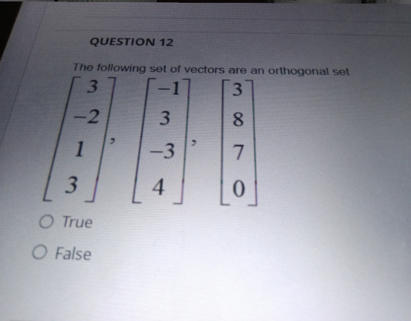 Solved The following set of vectors are an orthogonal set | Chegg.com