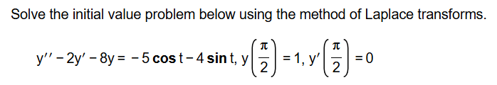 Solved Solve the initial value problem below using the | Chegg.com