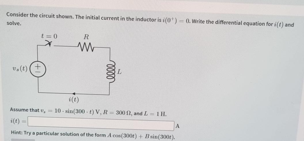 Solved Consider the circuit shown. The initial current in | Chegg.com