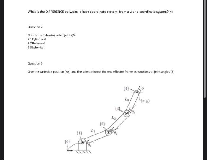Solved What is the DIFFERENCE between a base coordinate | Chegg.com