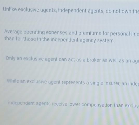 Solved What is the difference between an exclusive agent and | Chegg.com