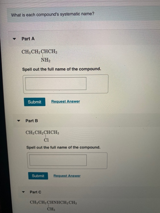 Solved What is each compound's systematic name? Part A | Chegg.com