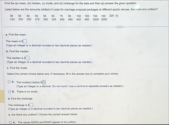 Solved Find the (a) ﻿mean, (b) ﻿median, (c) ﻿mode, and (d) | Chegg.com