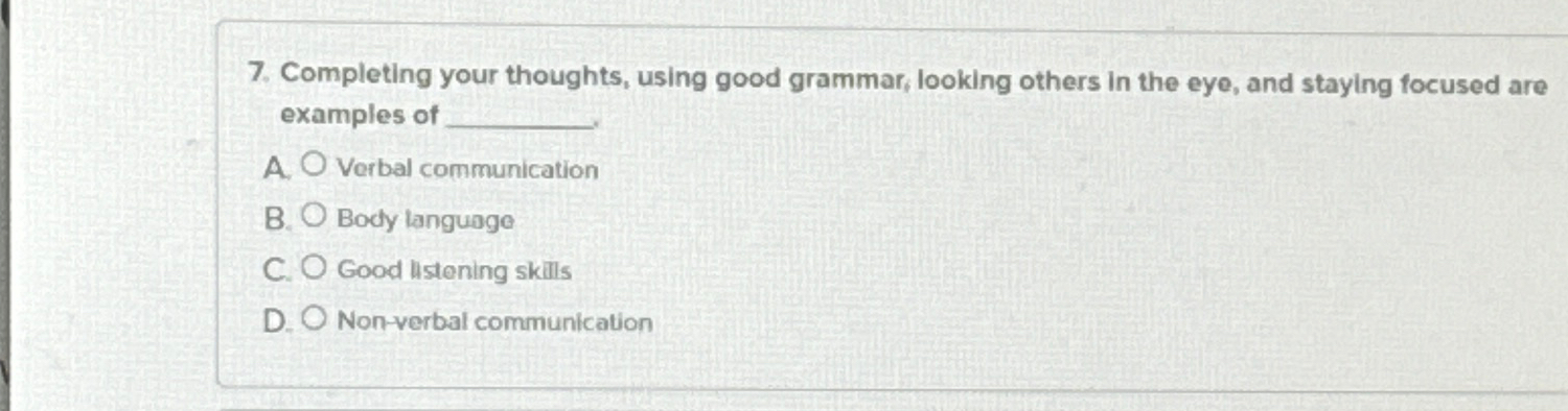 Solved Completing your thoughts, using good grammar, looking | Chegg.com