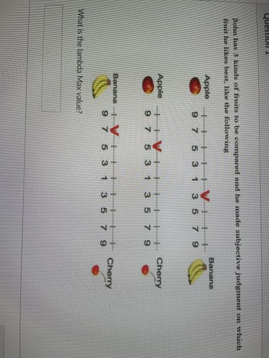 Solved Quest John has 3 kinds of fruits to be compared and | Chegg.com