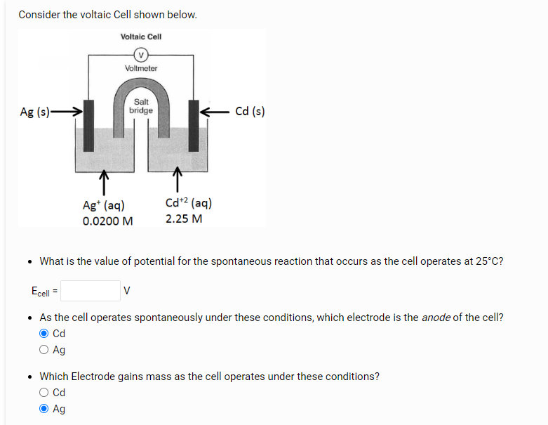 Solved Consider the voltaic Cell shown below.What is the | Chegg.com
