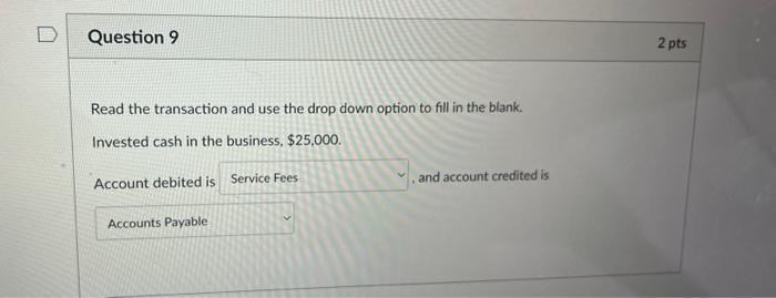 Solved Read the transaction and use the drop down option to | Chegg.com