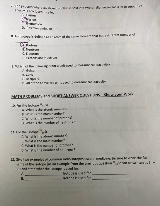 Solved Multiple Choice 1. Which particle has a negative | Chegg.com