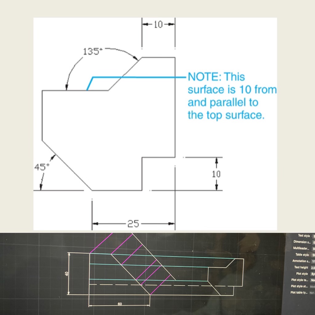 Solved write the auxillary view in autocad (mm) | Chegg.com