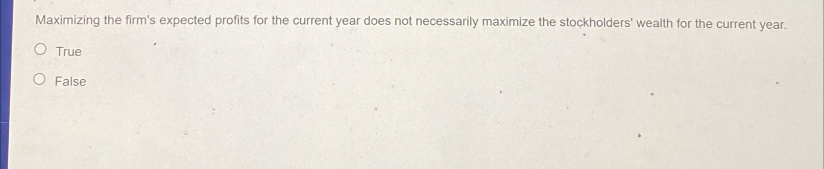 Solved Maximizing the firm's expected profits for the | Chegg.com