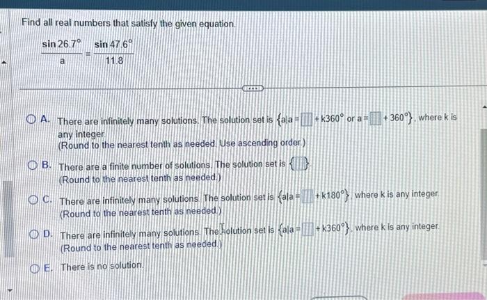 Solved Find all real numbers that satisfy the given | Chegg.com