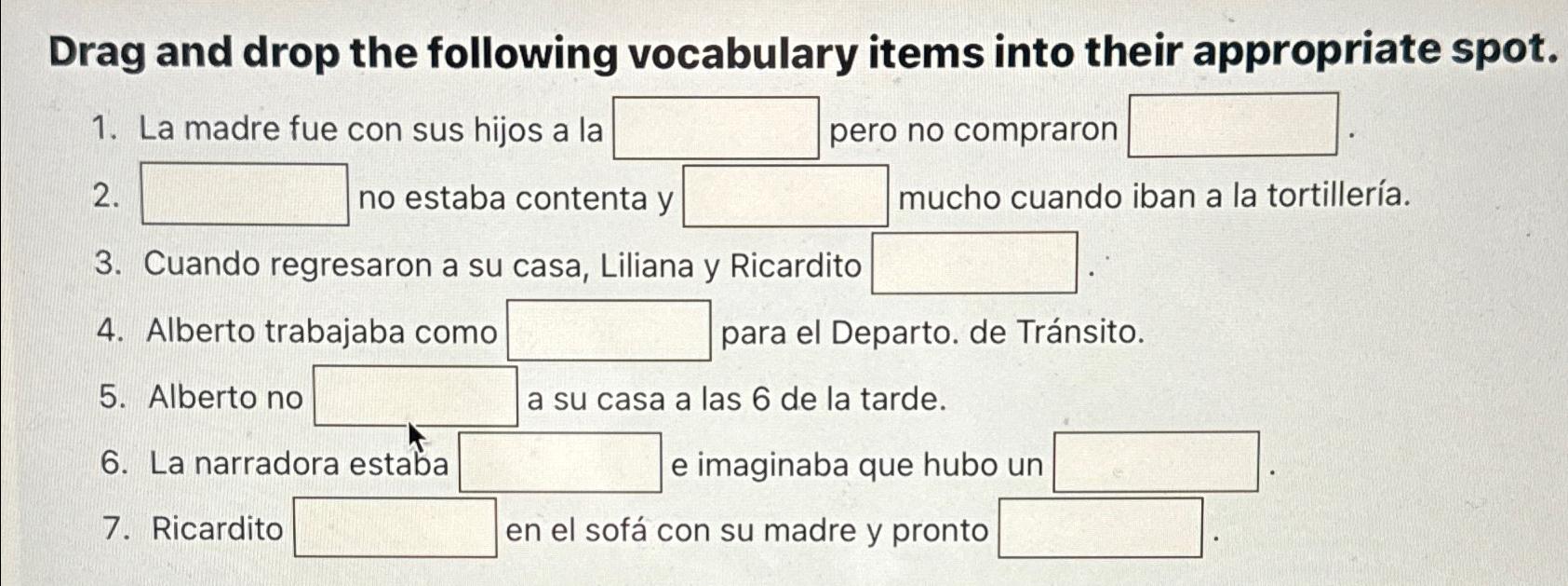 Solved Drag and drop the following vocabulary items into | Chegg.com