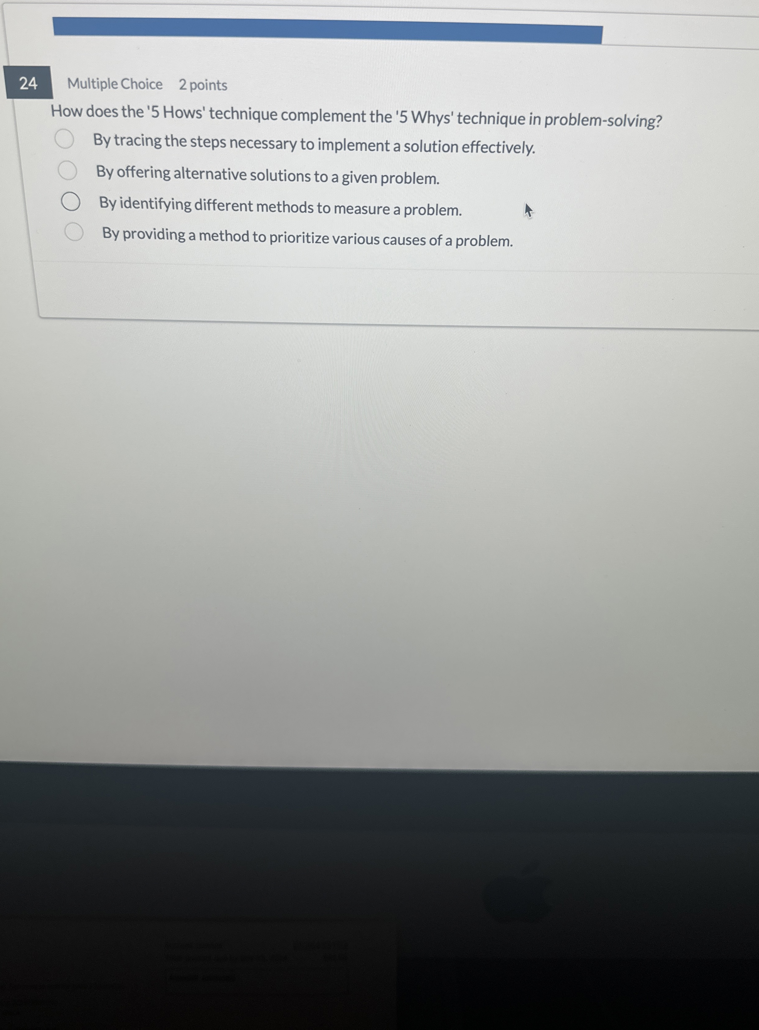 Solved 24Multiple Choice2 ﻿pointsHow does the ' 5 ﻿Hows' | Chegg.com