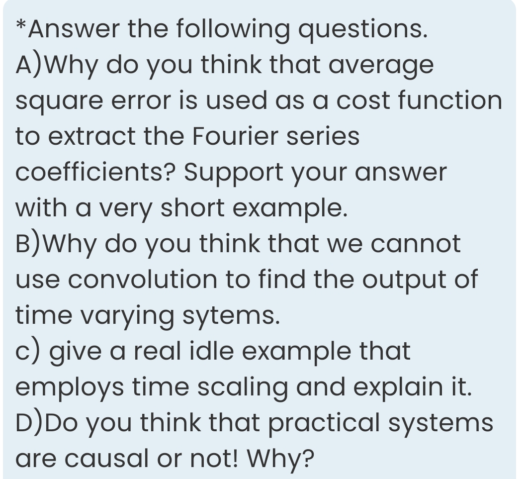 Solved *Answer the following questions.A) ﻿Why do you think | Chegg.com