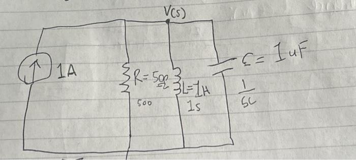 Solved find s domain equation then solve for v(s) solve at | Chegg.com