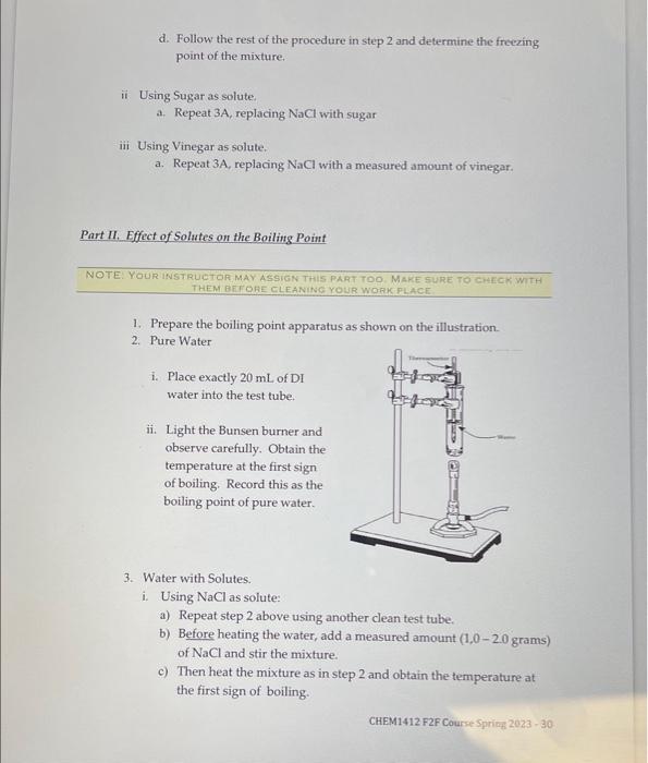 1. Prepare the freezing point apparatus as shown on | Chegg.com