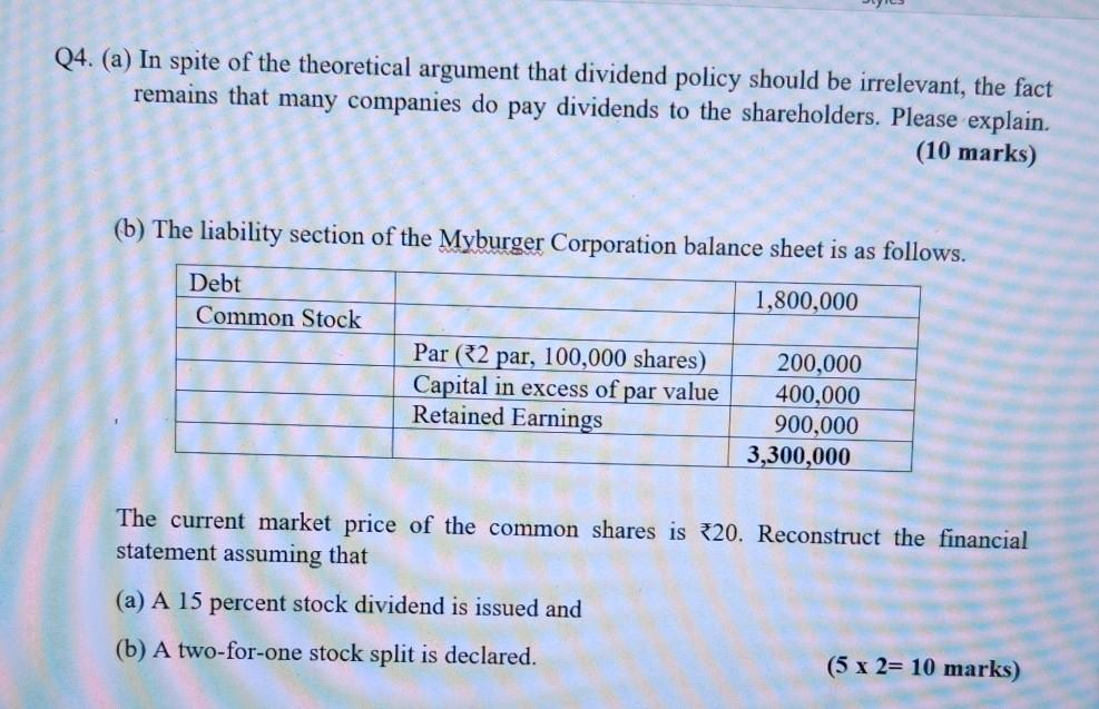 Solved Q4. (a) In spite of the theoretical argument that | Chegg.com