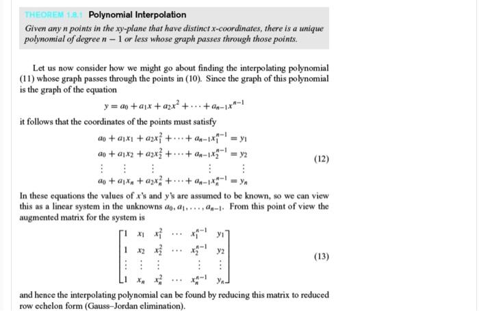 Solved Find the quadratic polynomial whose graph passes | Chegg.com