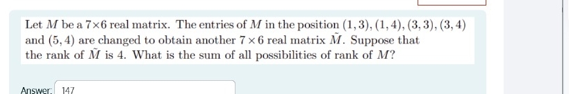 Solved Let M ﻿be a 7×6 ﻿real matrix. The entries of M ﻿in | Chegg.com