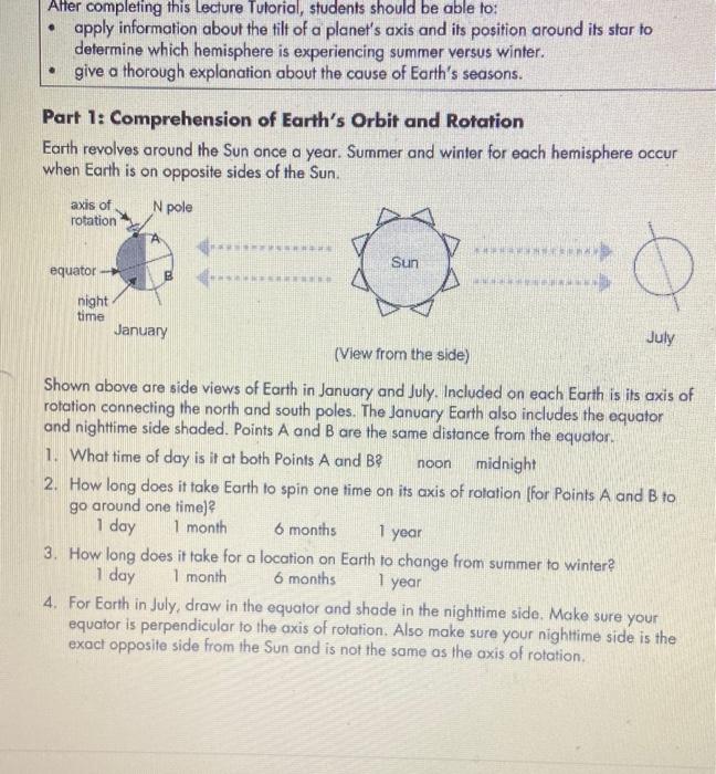 Solved . After completing this Lecture Tutorial, students | Chegg.com