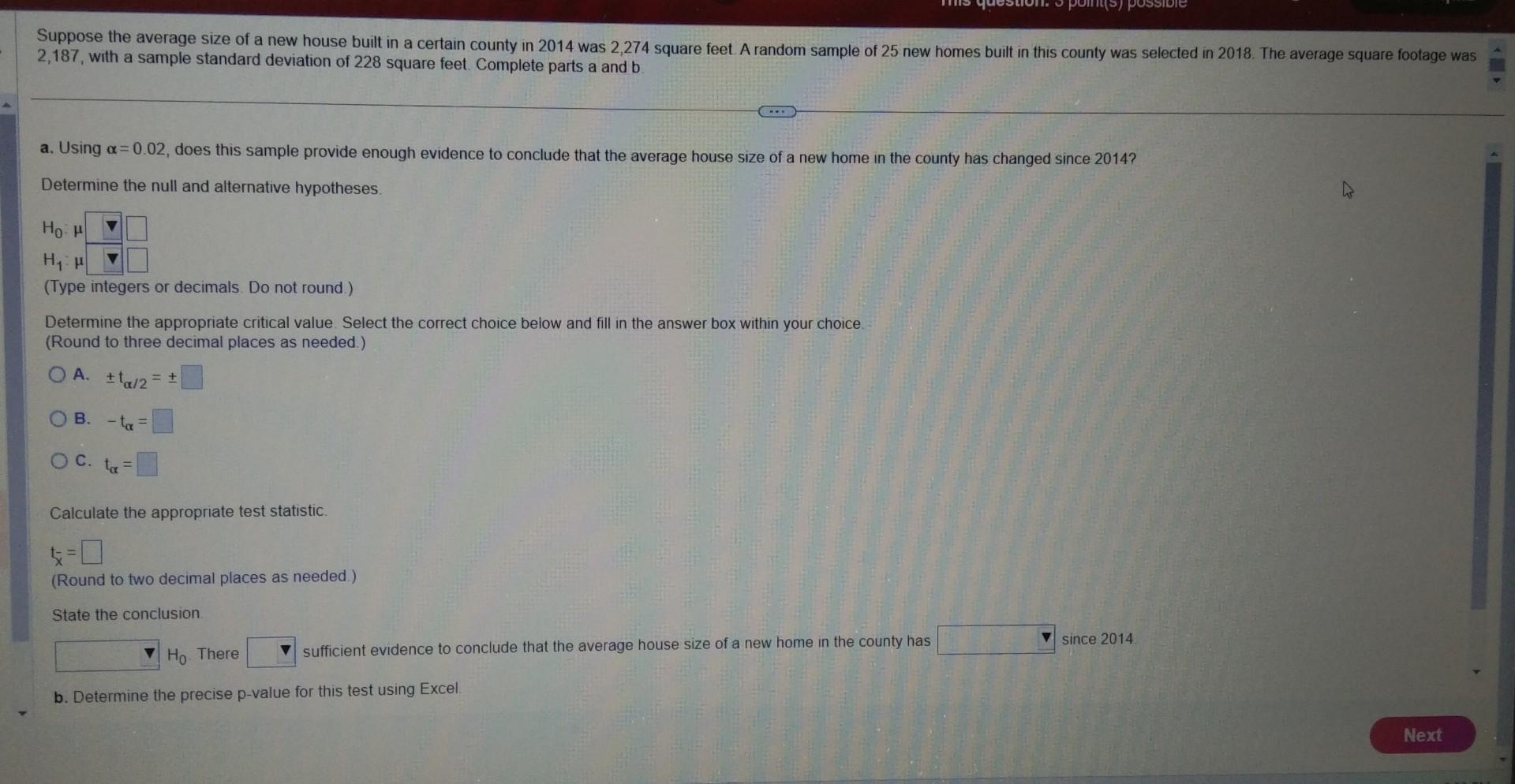 Solved 2,187 , with a sample standard deviation of 228 | Chegg.com
